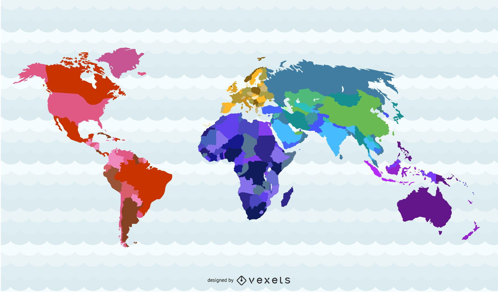 Colorful Blank World Maps