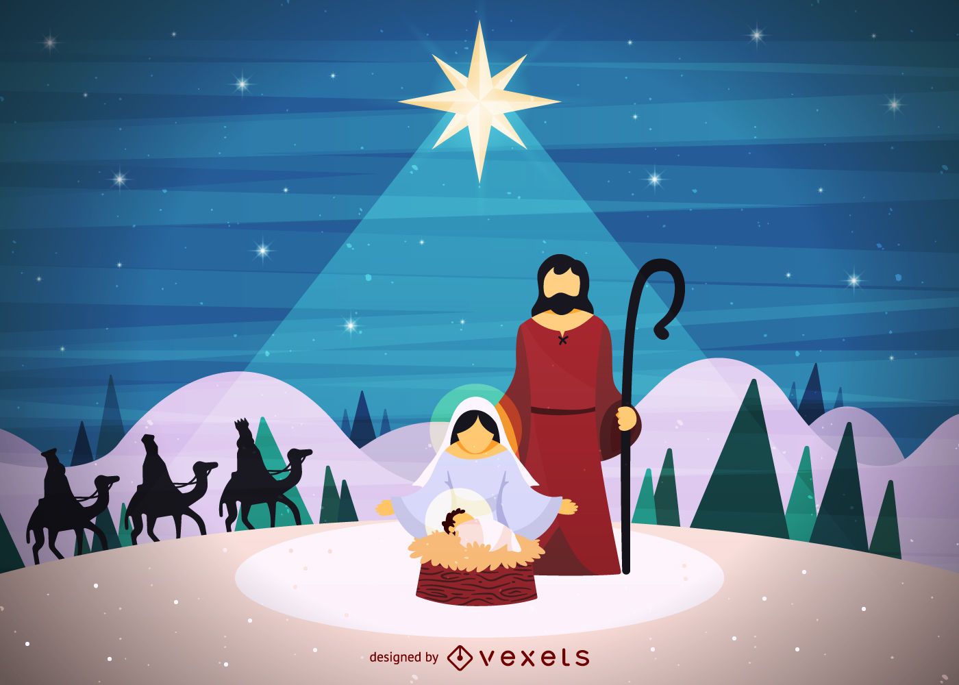 Christmas Nativity Scen Vector Download