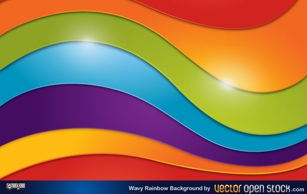 Wavy Rainbow Background Vector Download
