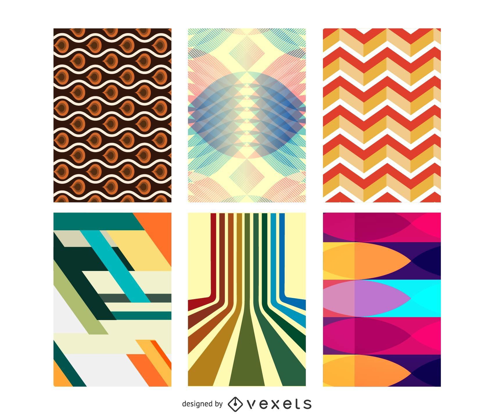 Retro Cards Vector Vector Download
