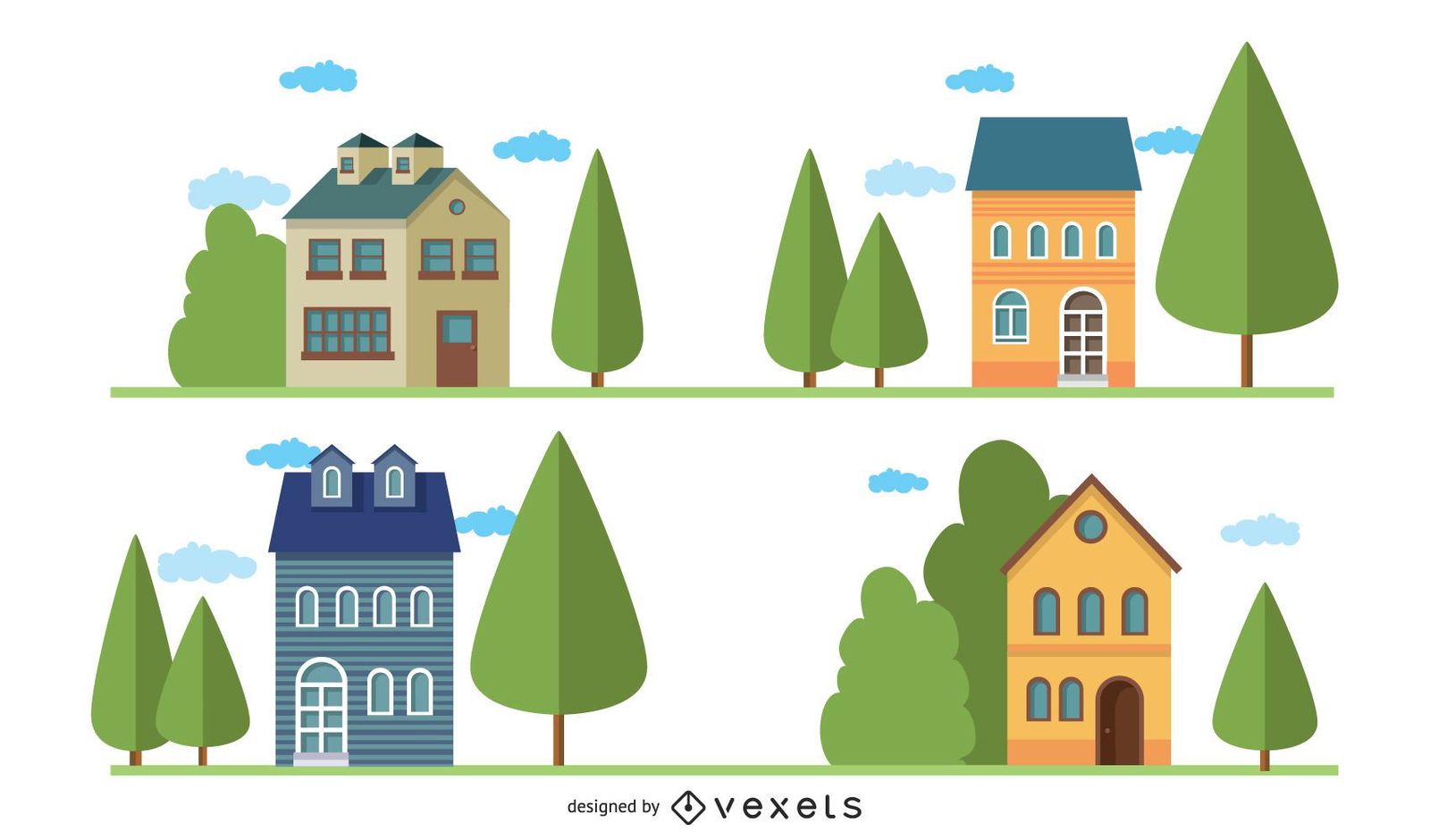 Residence House Pack Vector Download
