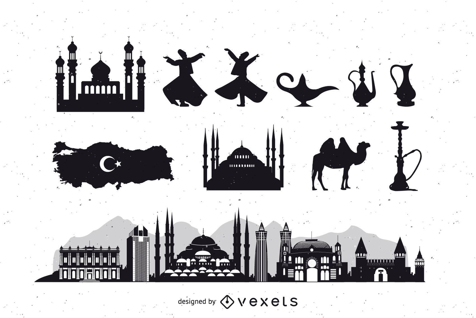 Turkey Istanbul Icon Pack Silhouette Vector Download