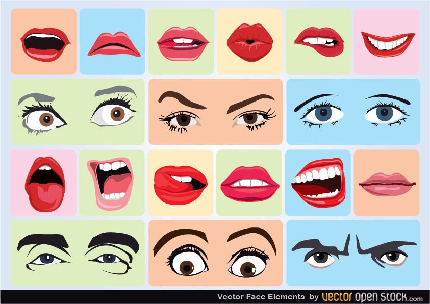 Vector Face Elements Vector Download