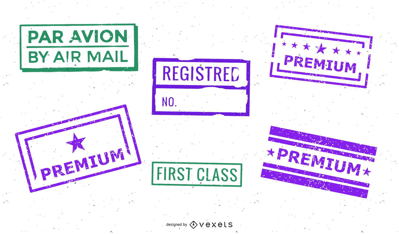 Grungy Rectangular Stamp Pack Vector Download