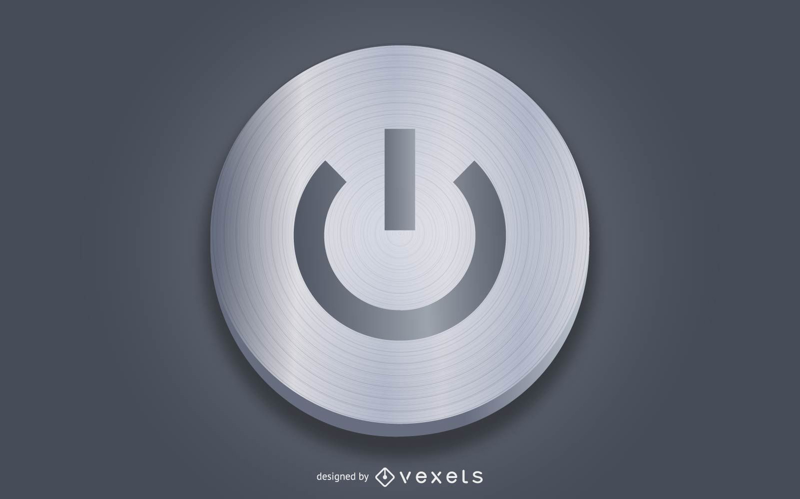 Realistic Grey Power Button Vector Download