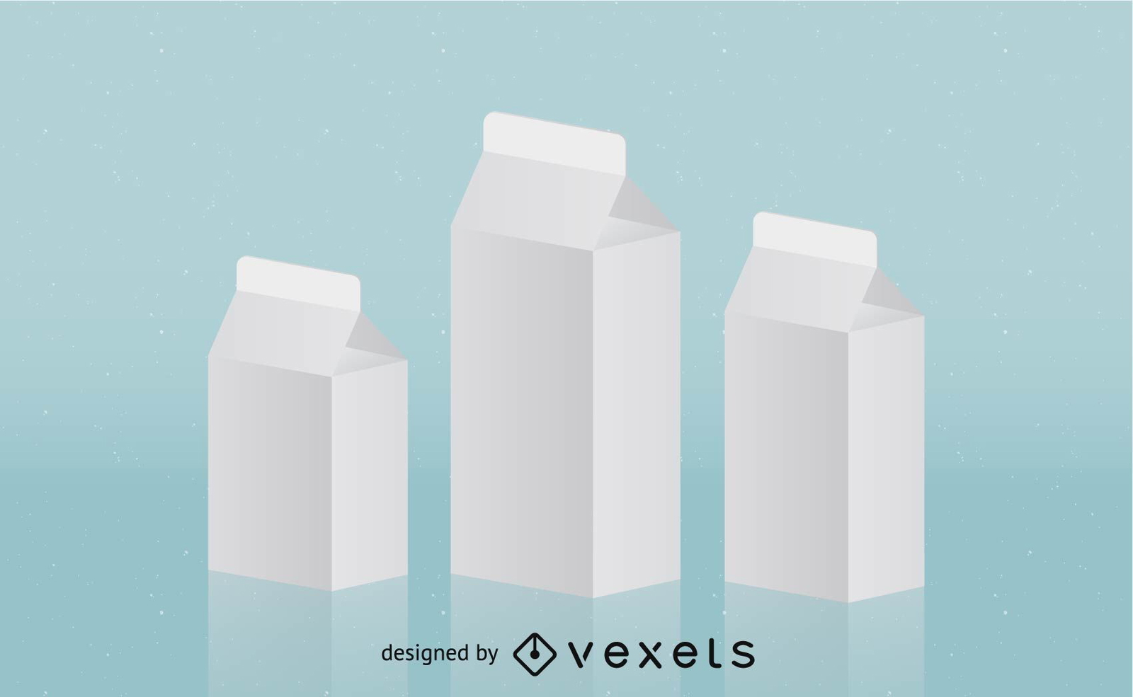 3D Milk Packet Template Vector Download