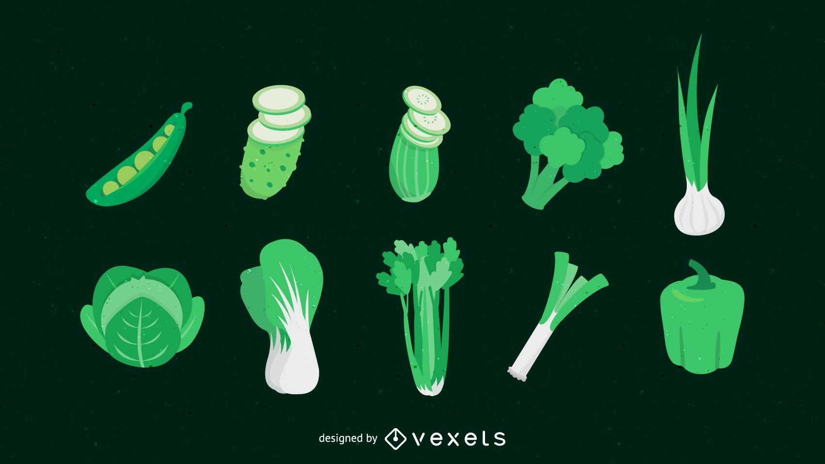 Green Vegetable Pack Vector Download