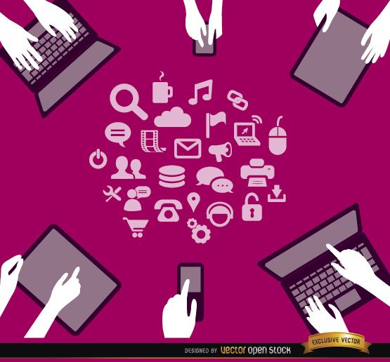 Computer Devices Interaction Vector Download