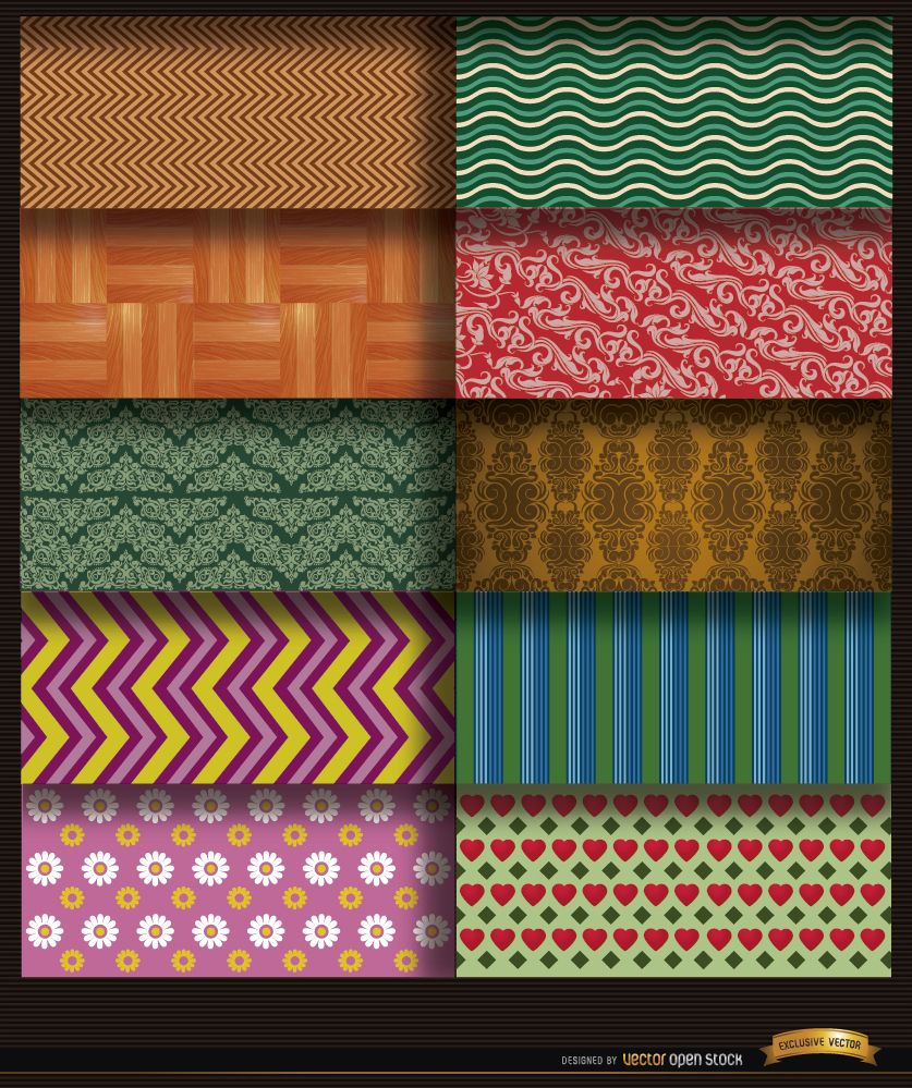 10 Psychedelic Patterns Vector Download