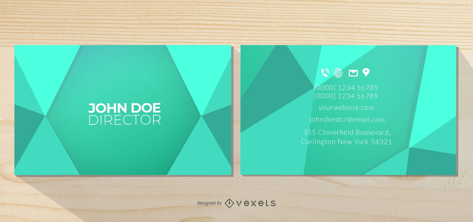 Front Back Abstract Triangles Business Card Vector Download