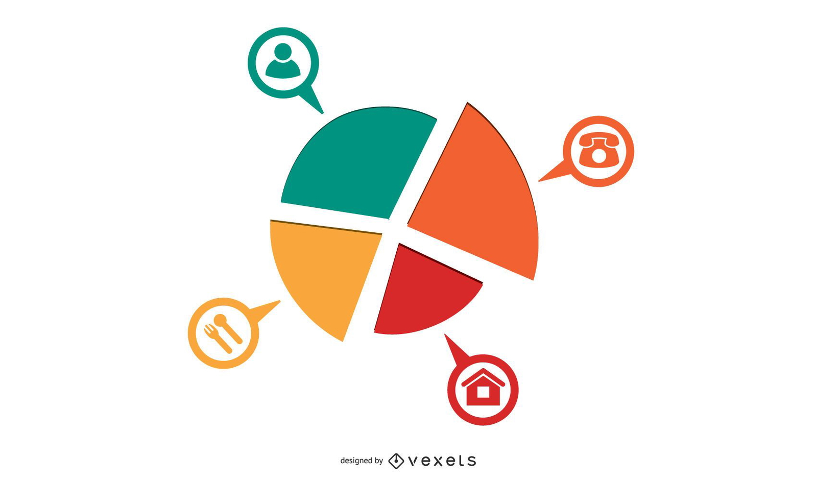 Colorful Triangular Wheel Circular Infographic Vector Download