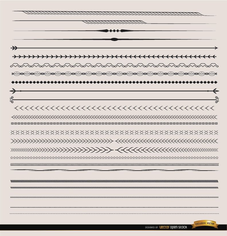 25 Dividers With Many Shapes Vector Download