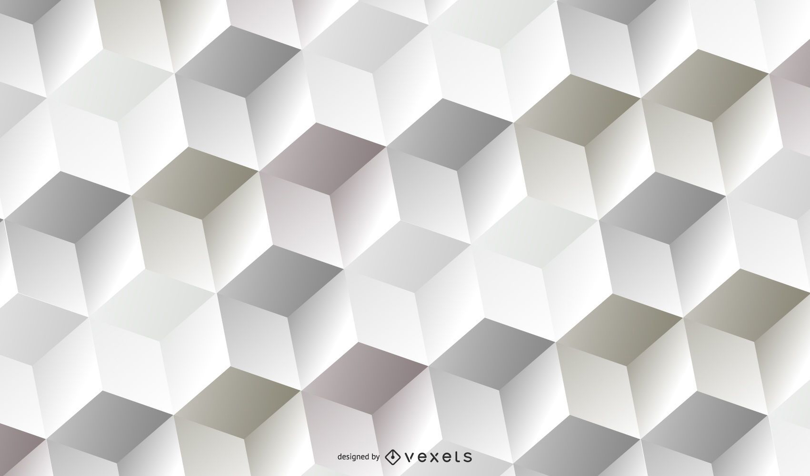 Abstract White 3D Cubic Pattern Vector Download
