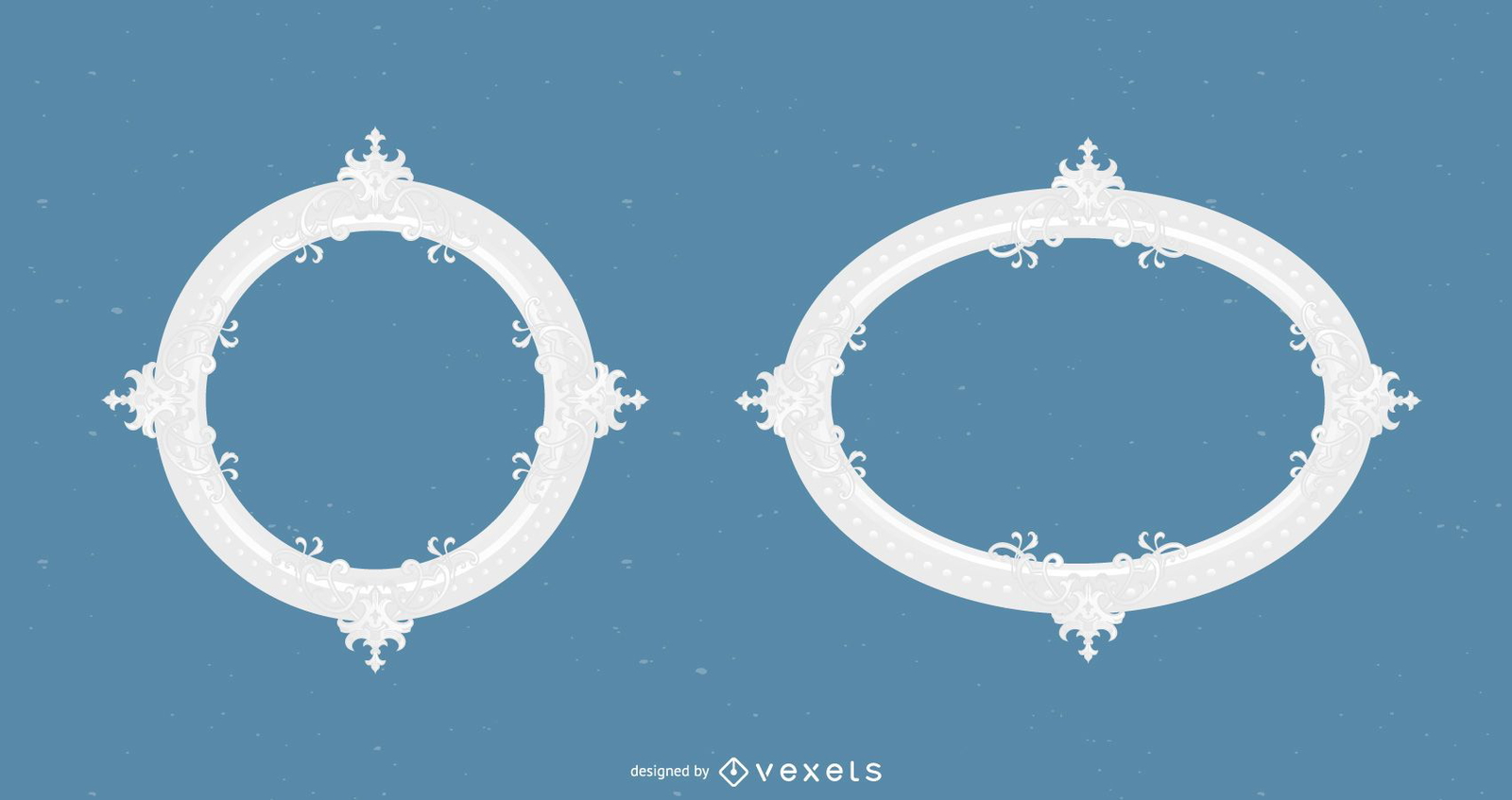 White Abstract Retro Frame Set Vector Download