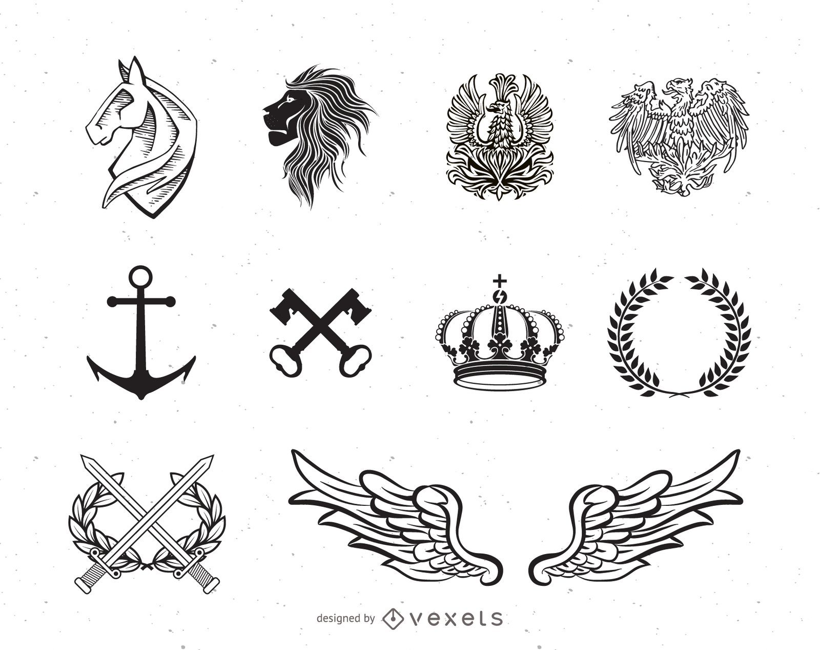 Heraldic Elements Collection Vector Download
