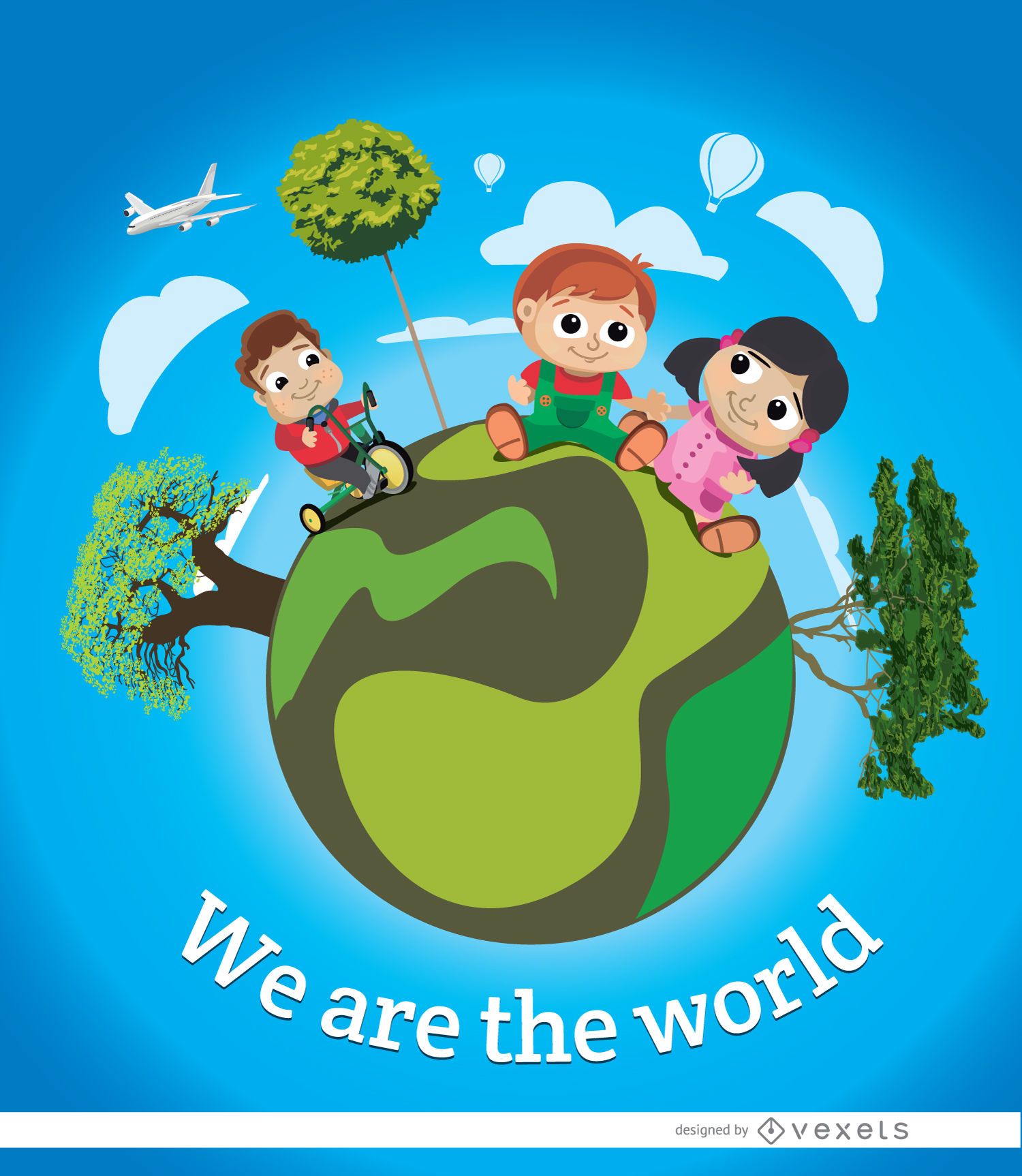Kids World Earth Flyer Vector Download