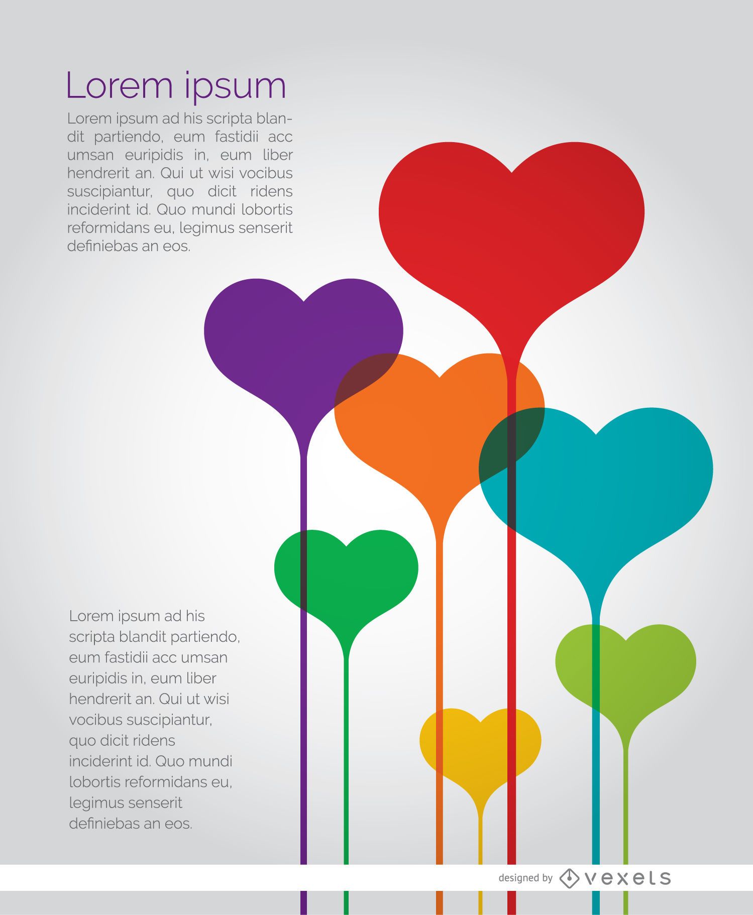 Hearts Colored Illustration Vector Download