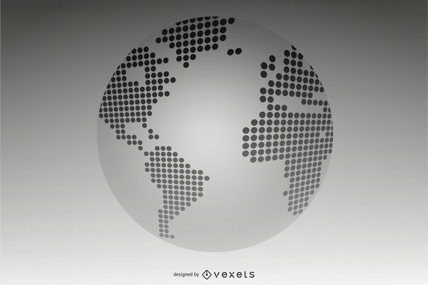 3D Pixel Dotted Map Globe Vector Download