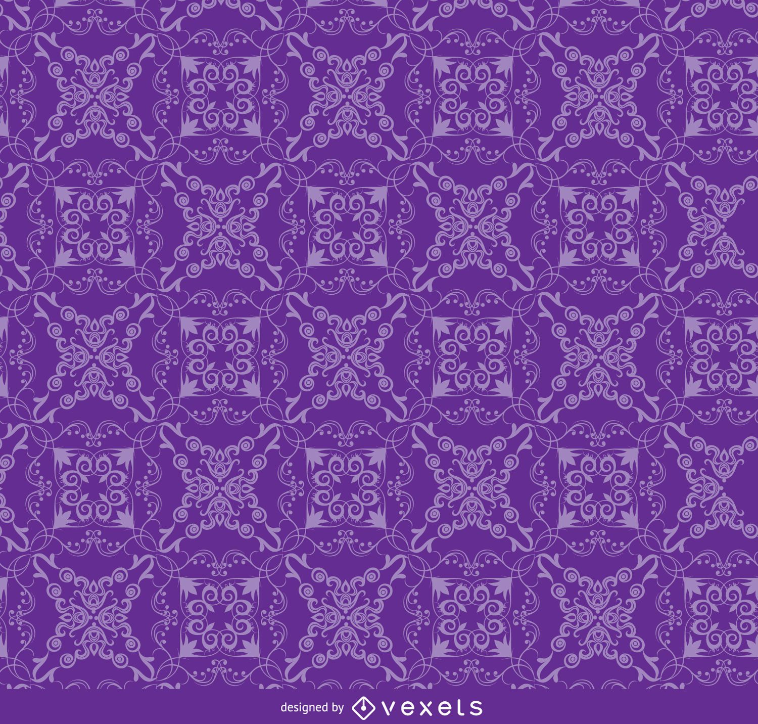Floral Ornament Purple Pattern Vector Download