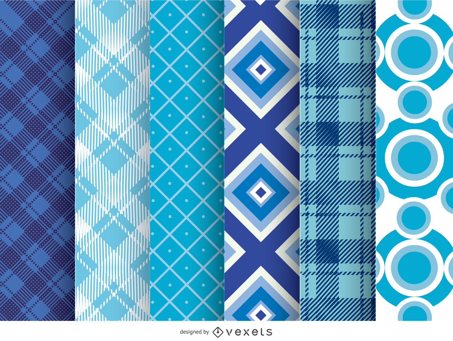 6 Retro Checked Patterns Vector Download
