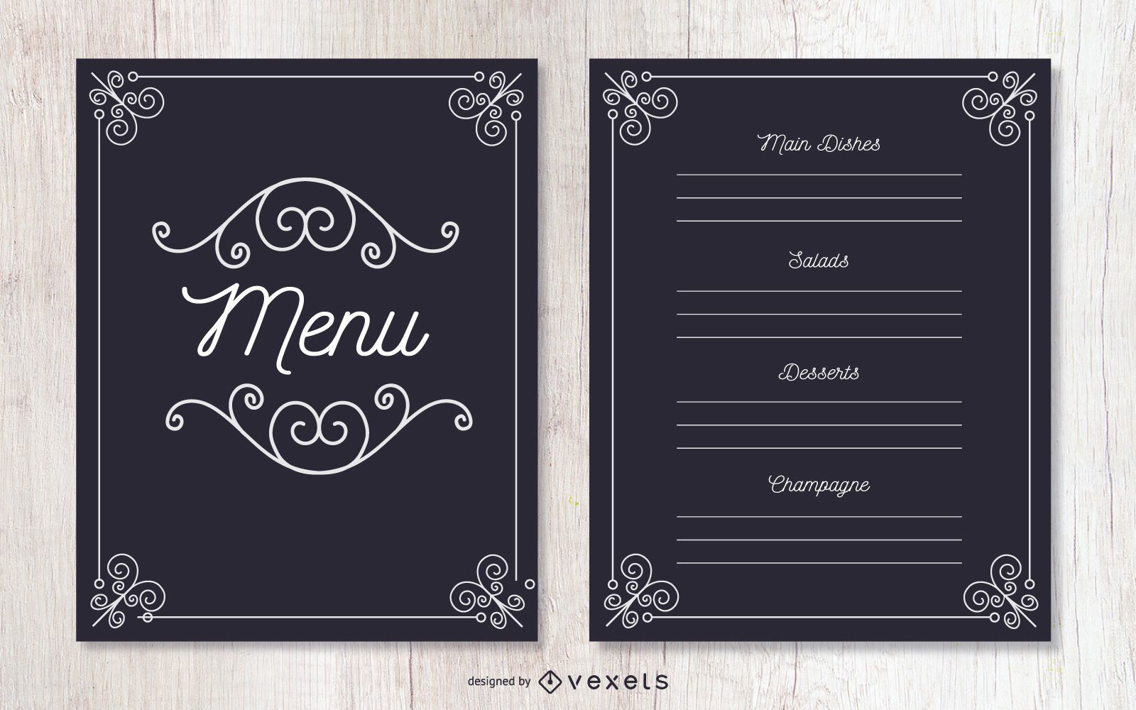 Decorative Ornate Event Menu Vector Download