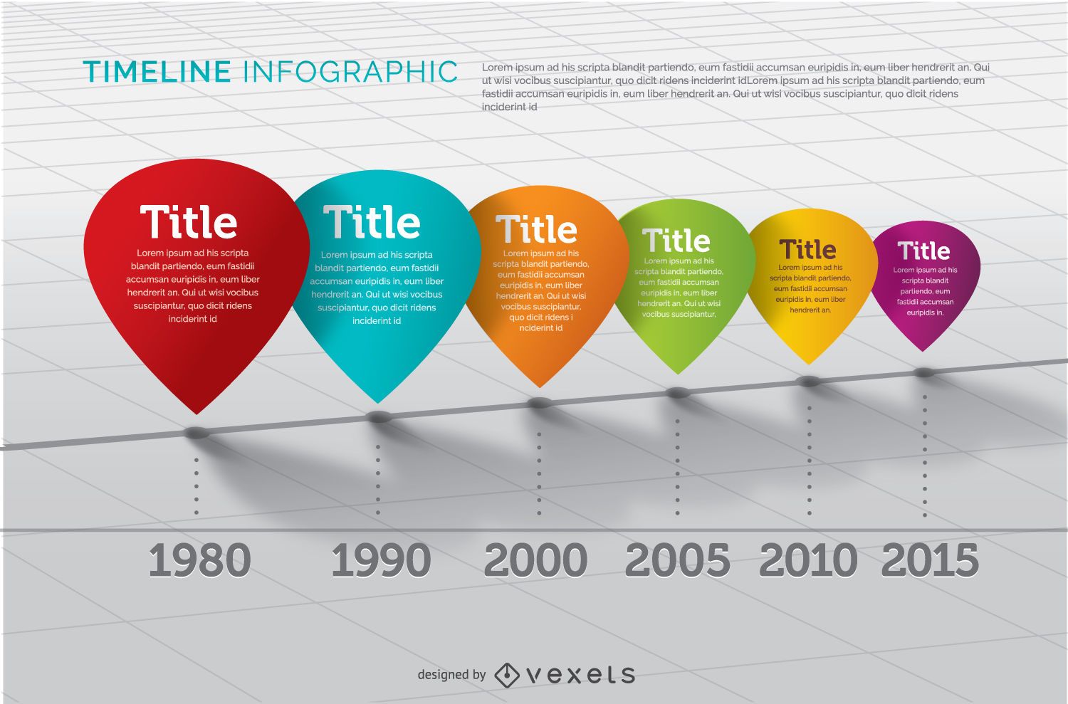 Colorful Perspectived Timeline Vector Download