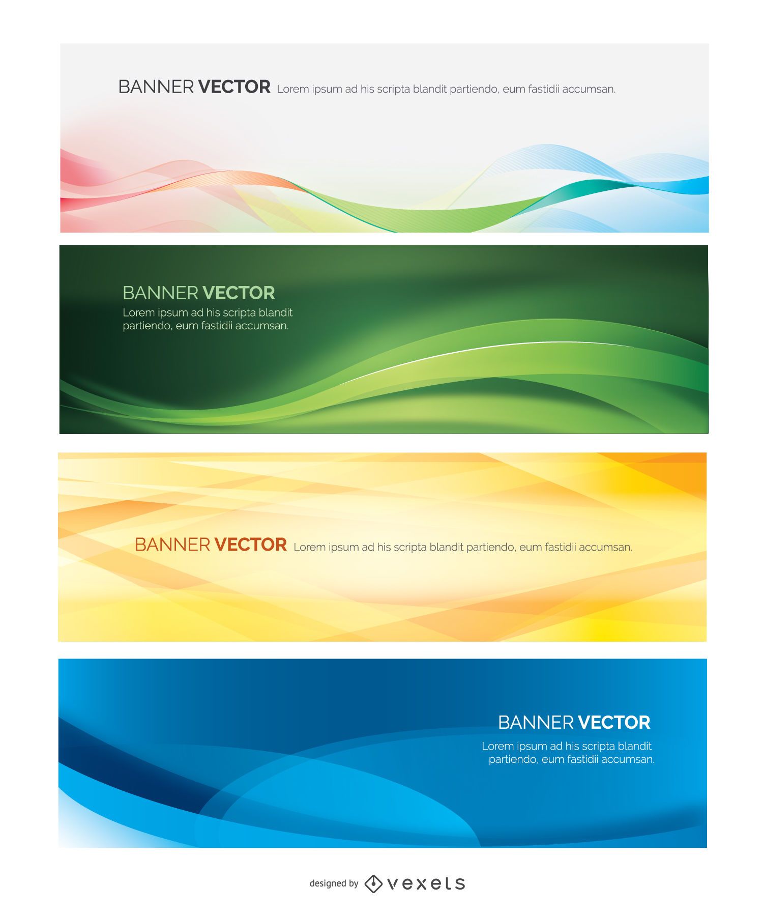 Colorful Abstract Banner Set Vector Download