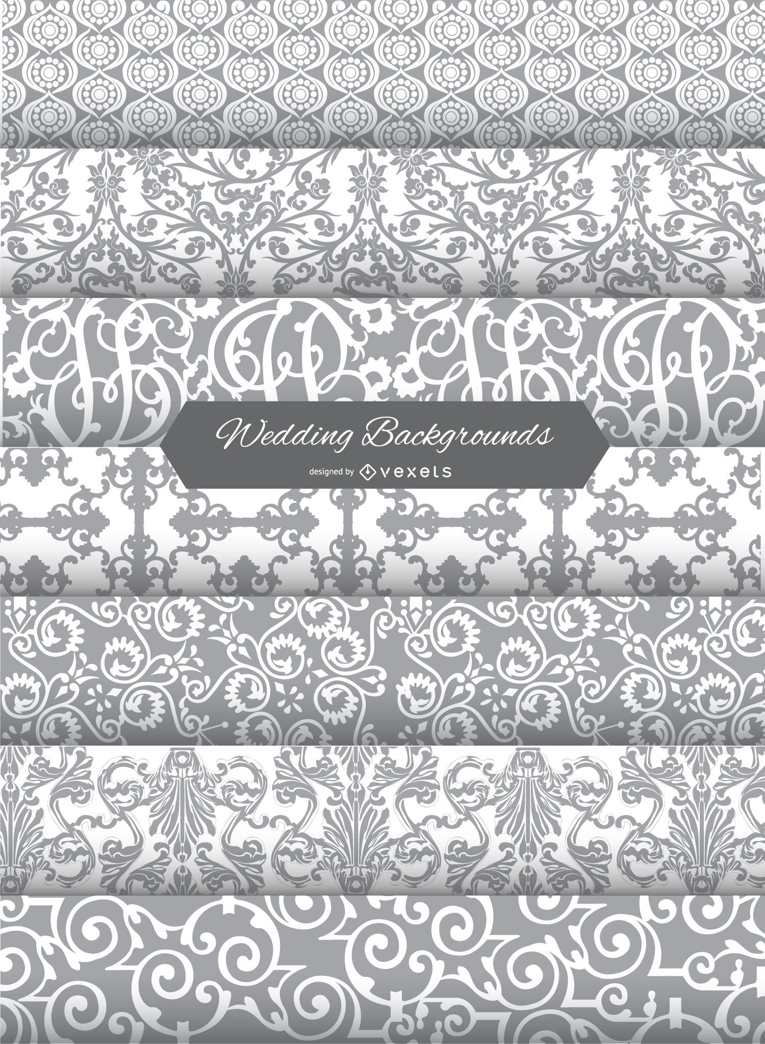 7 Wedding Backgrounds Vector Download