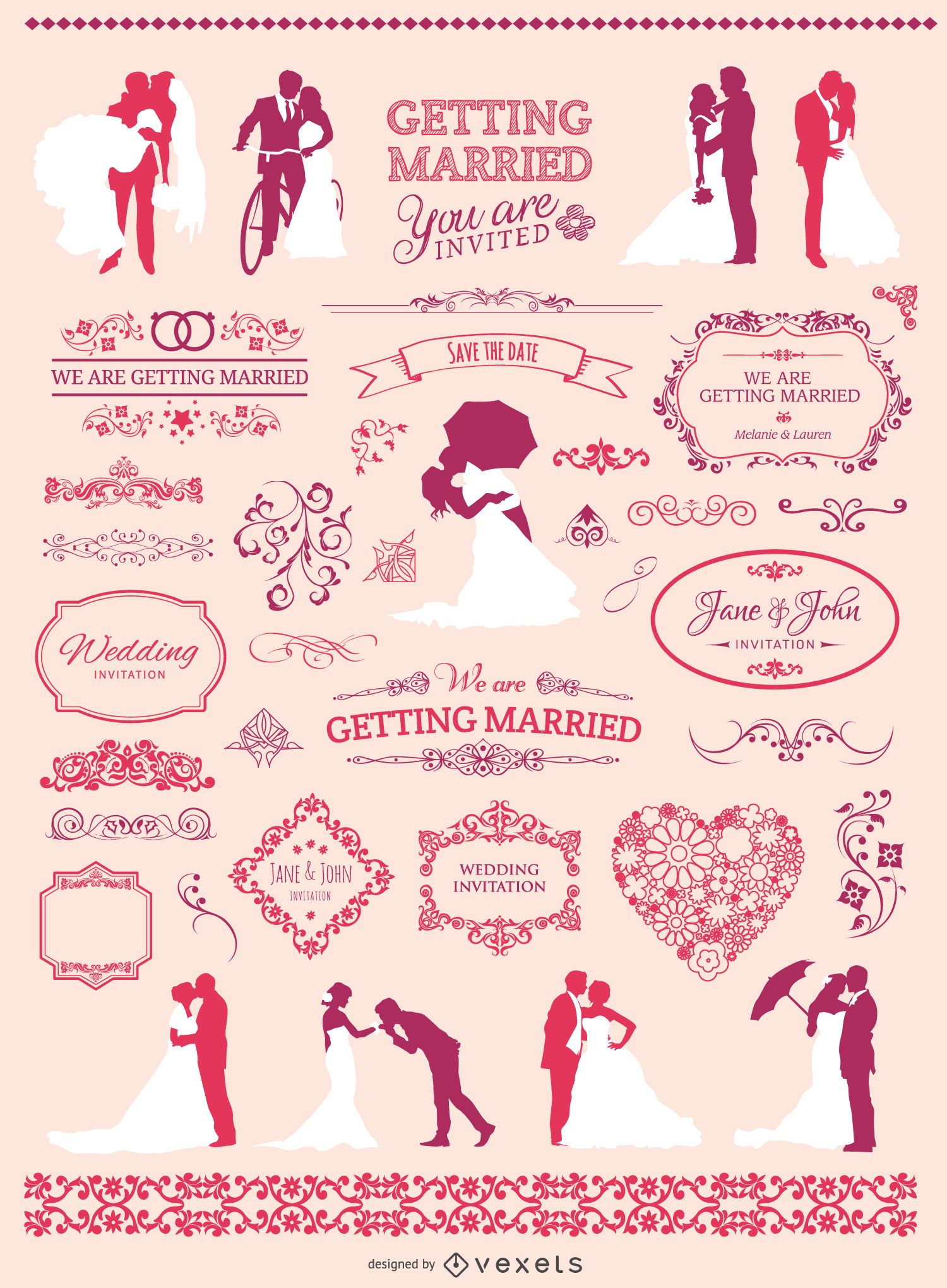 Vetor De Graficos De Casamento Símbolo Do Vetor Casamento