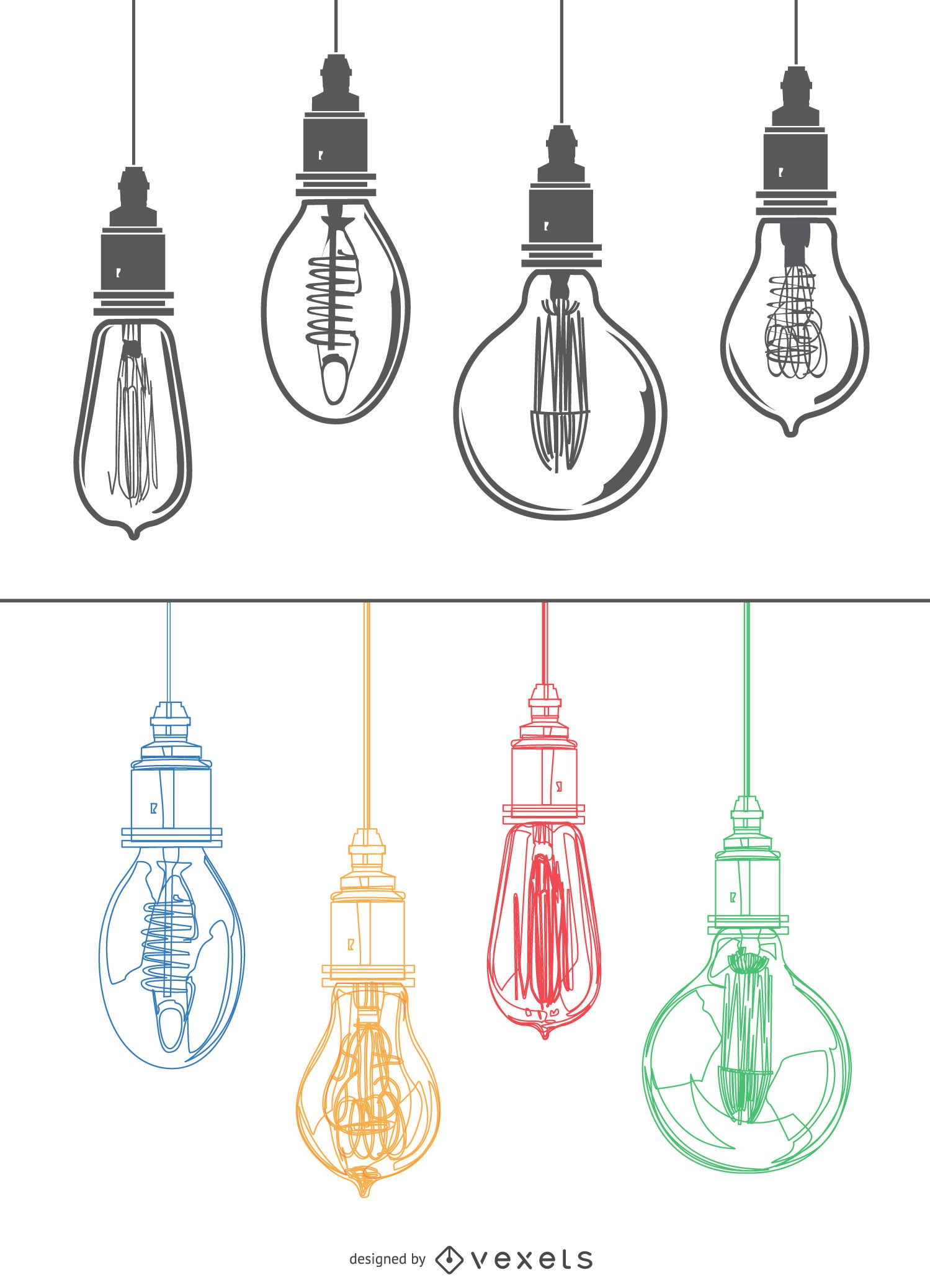 Edison Light Bulb Vector Clipart