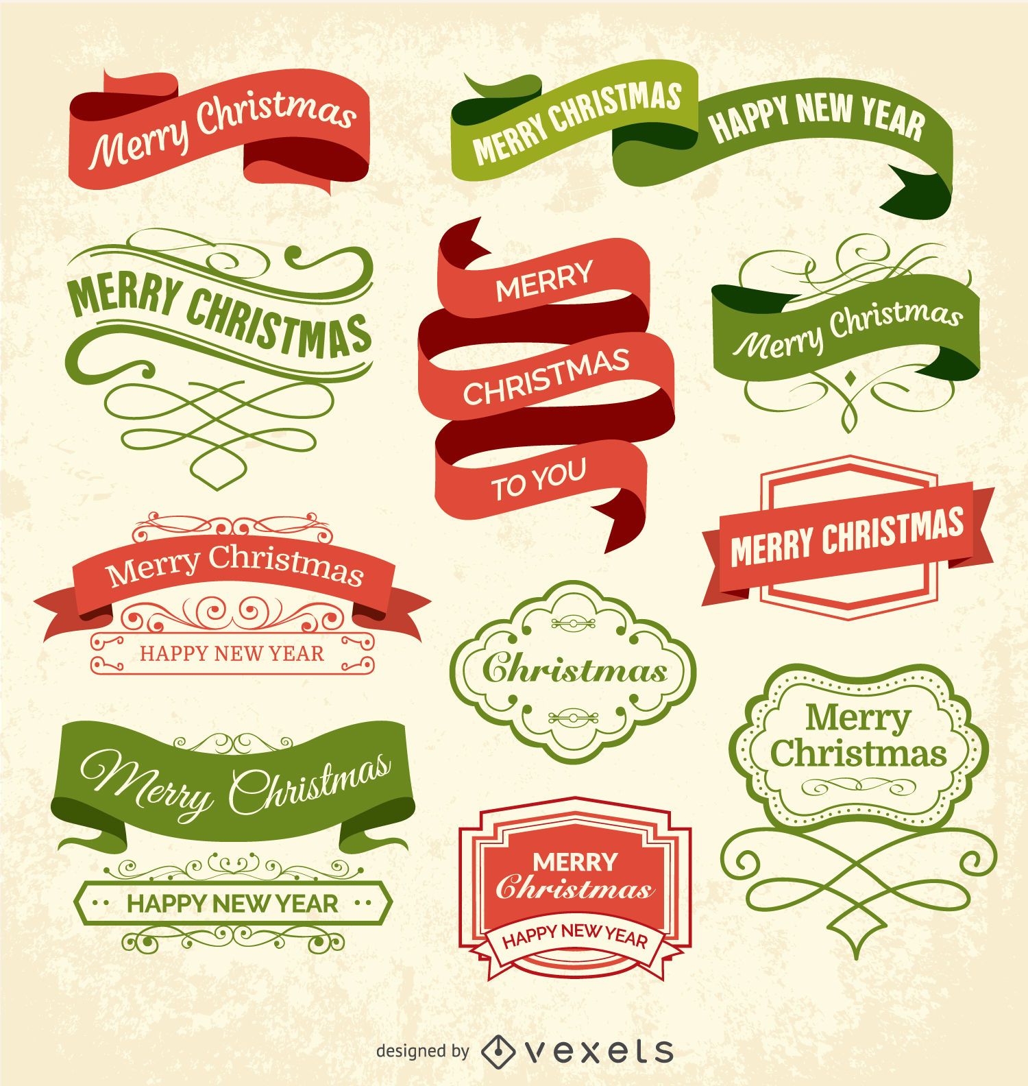 Christmas Labels And Badges Vector Download