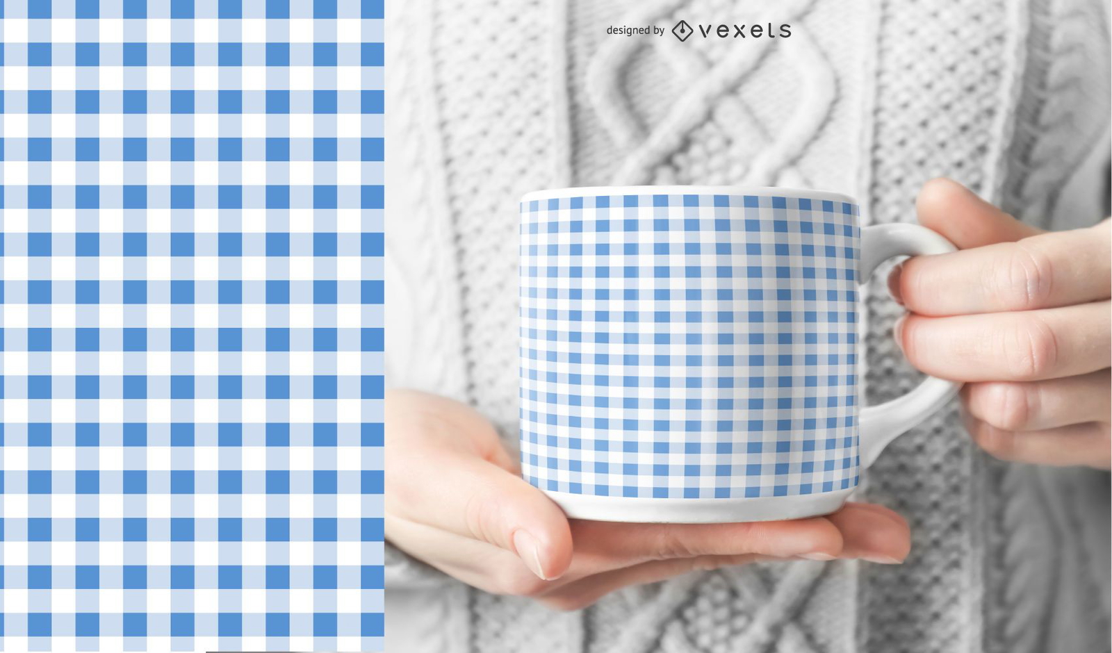 Blue Gingham Texture Vector Download