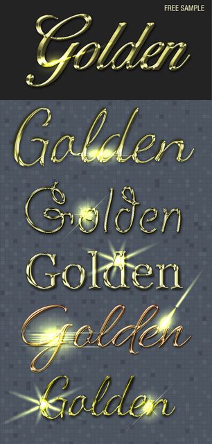 Golden Text Styles Vector Download