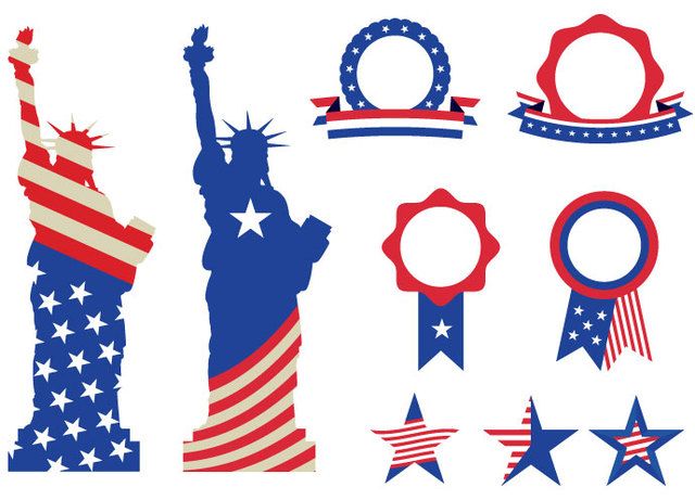 USA Monuments Badges Vector Download