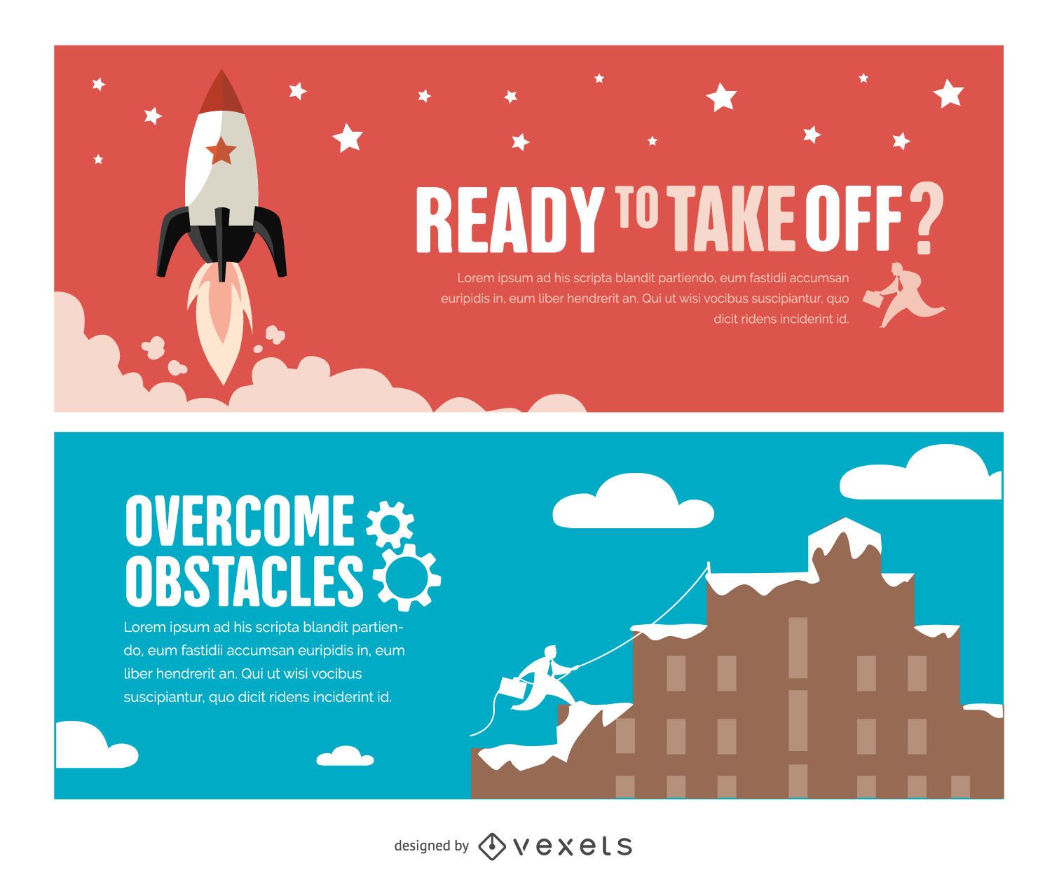 Success Motivational Banners Vector Download