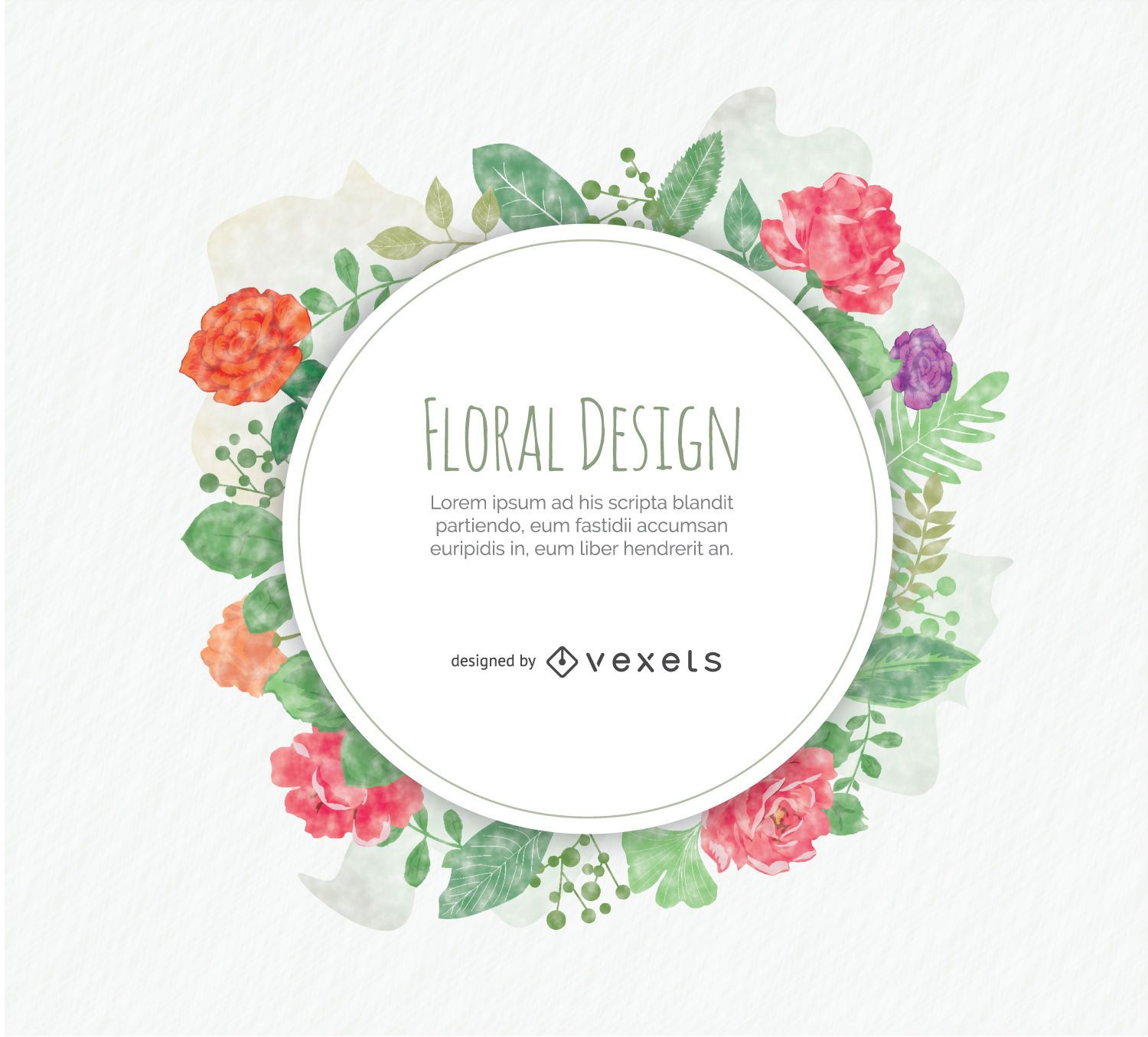 Rounded Floral Design Vector Download