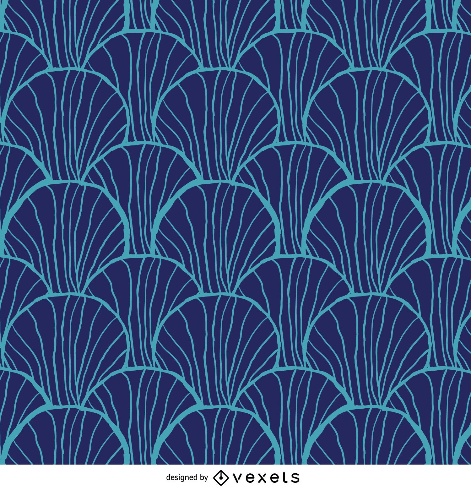 Retro Pattern In Blue Vector Download