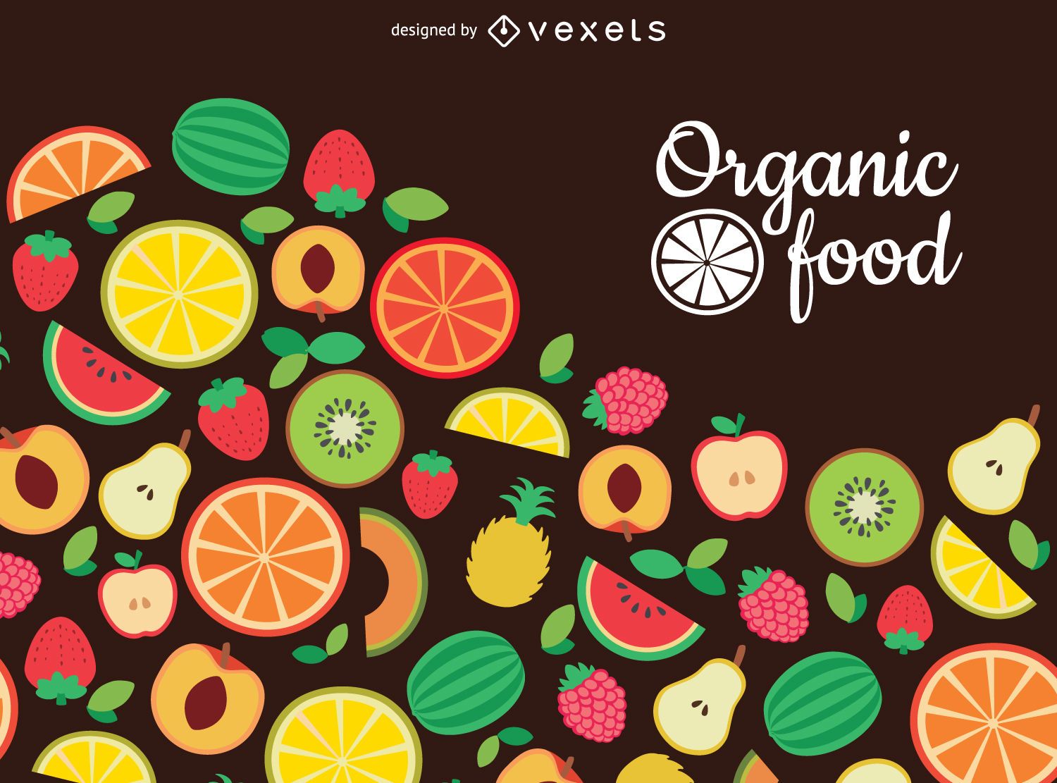 Flat Organic Food Backdrop Vector Download