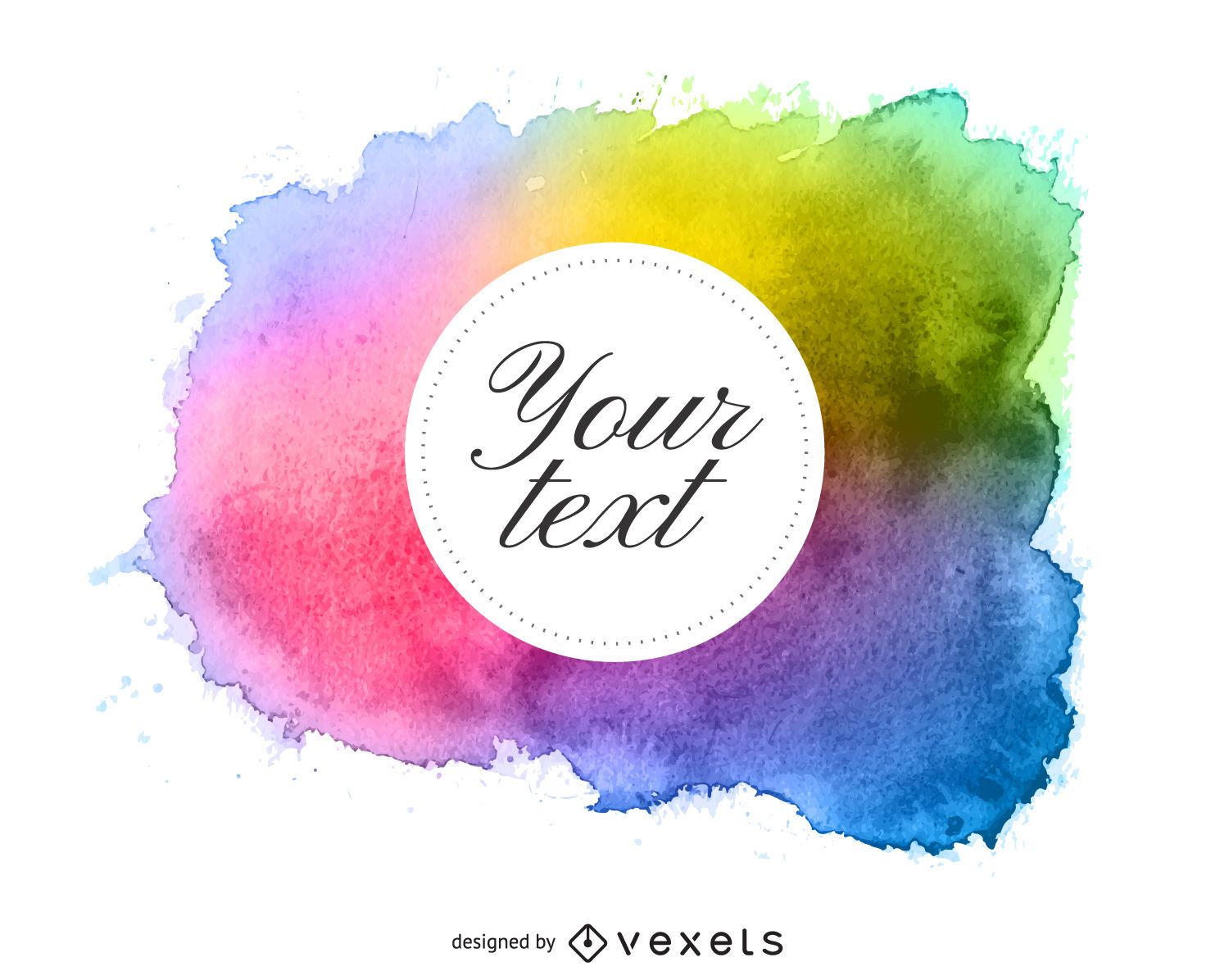 Watercolor Stain Label Vector Download