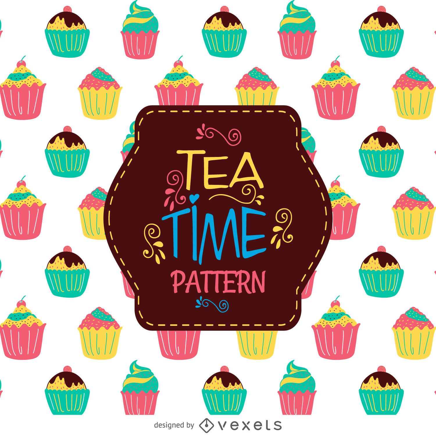 Cupcake Seamless Pattern Vector Download