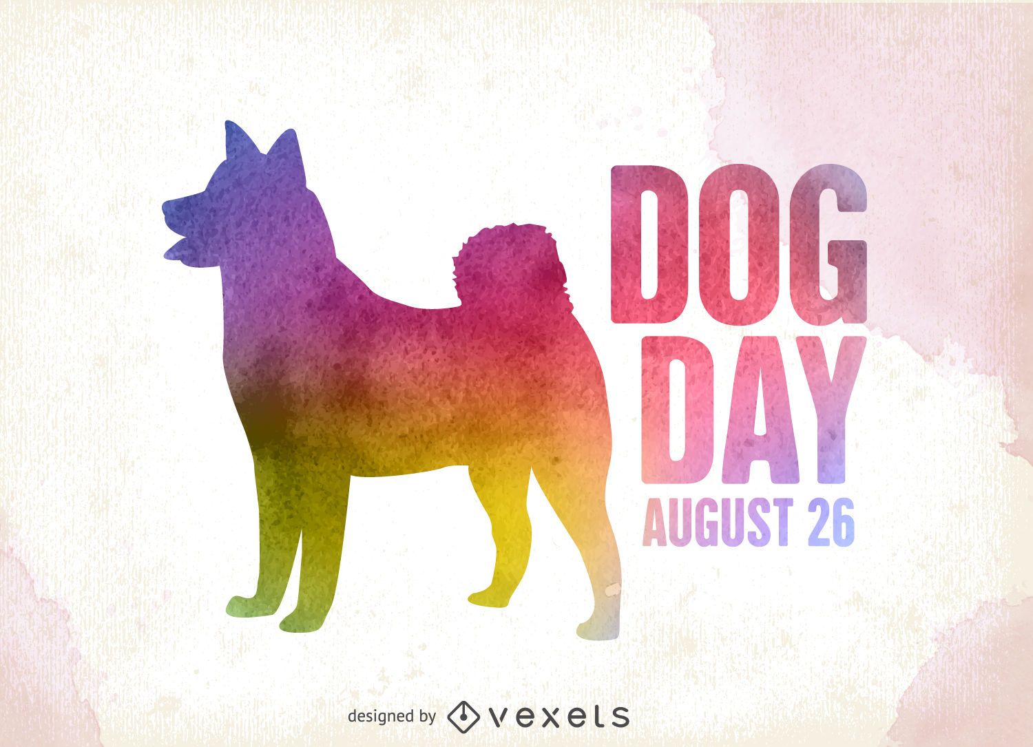 Colorful Dog Day Silhouette Vector Download