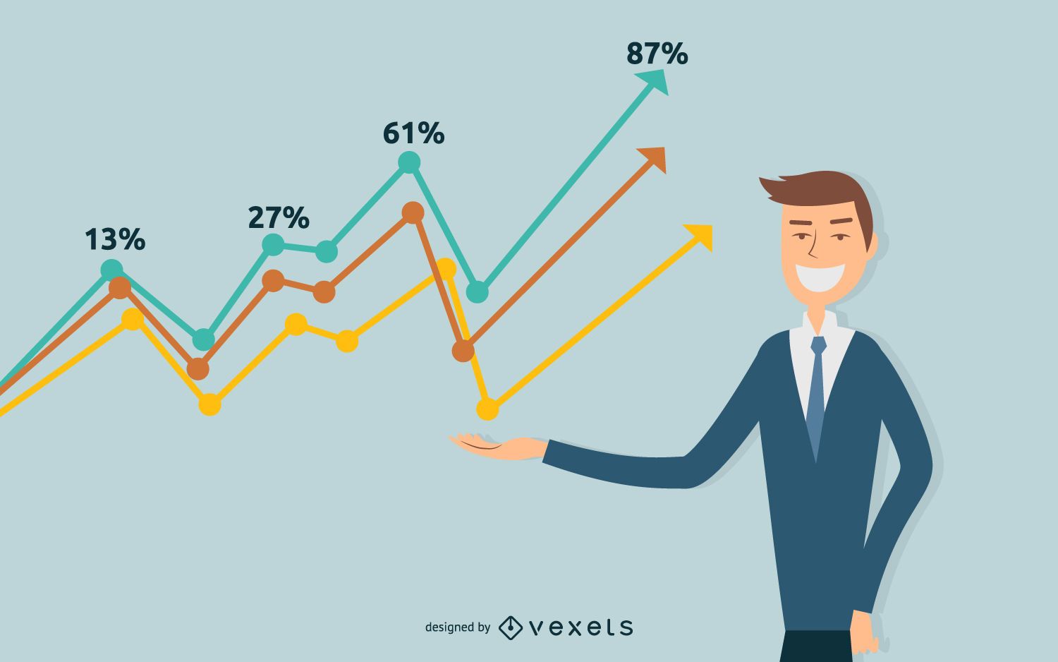 Man Presenting Illustration Vector Download