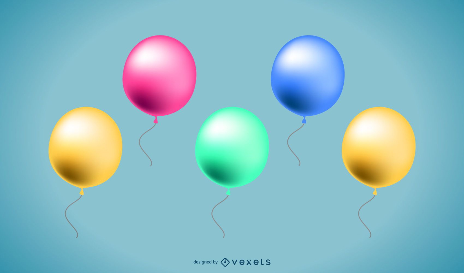 3D Balloons Collection Vector Download