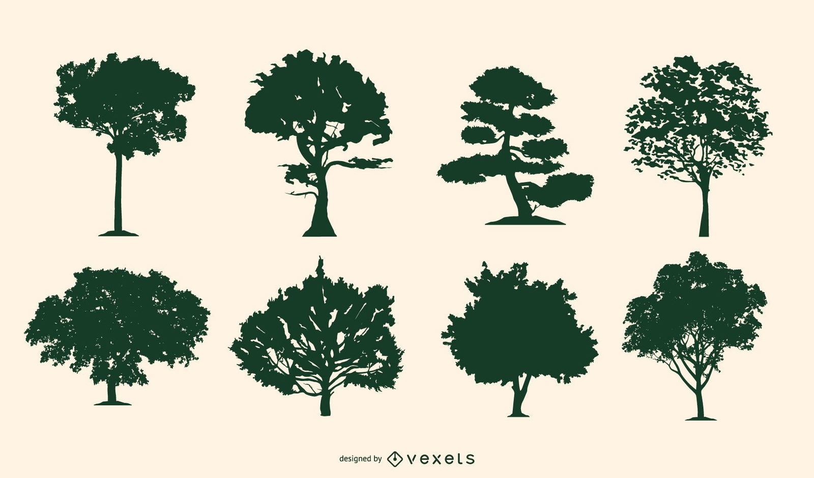 Tree Silhouettes Pack Vector Download