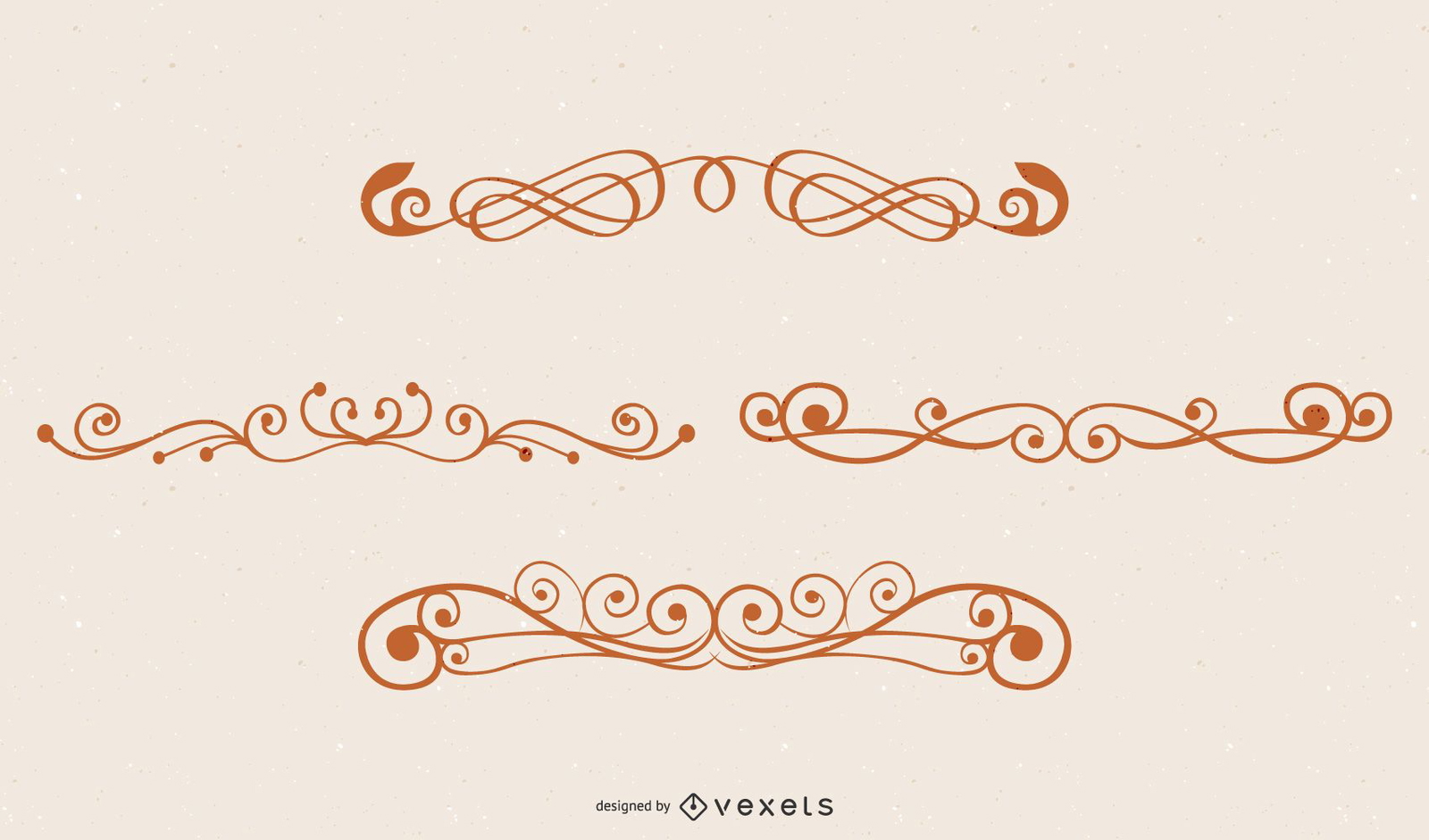 Retro Swirls Set Vector Download