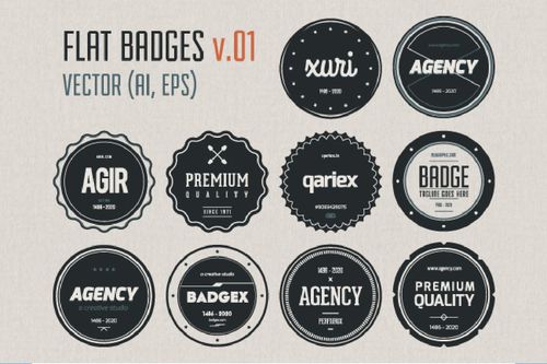 Vintage Circular Label Pack Template Vector Download