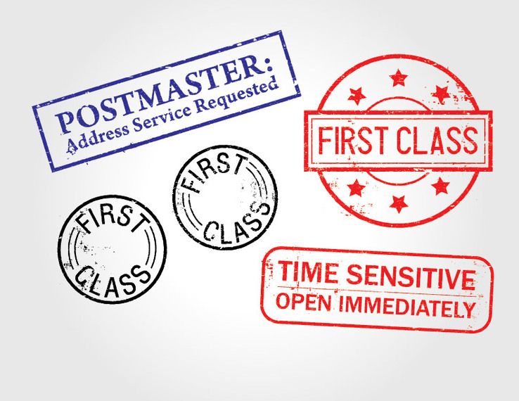 First Class Distressed Stamp Pack - Vector download