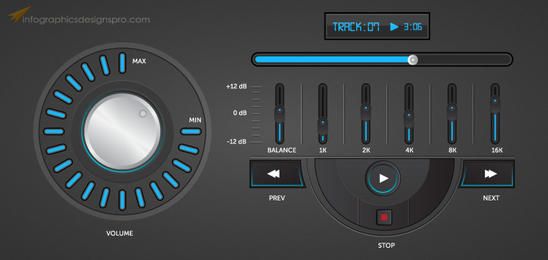 Descarga Vector De Elegante Interfaz De Reproductor De Música