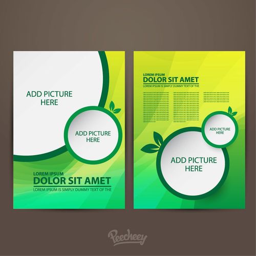 Two Sided Green Brochure Template Vector Download