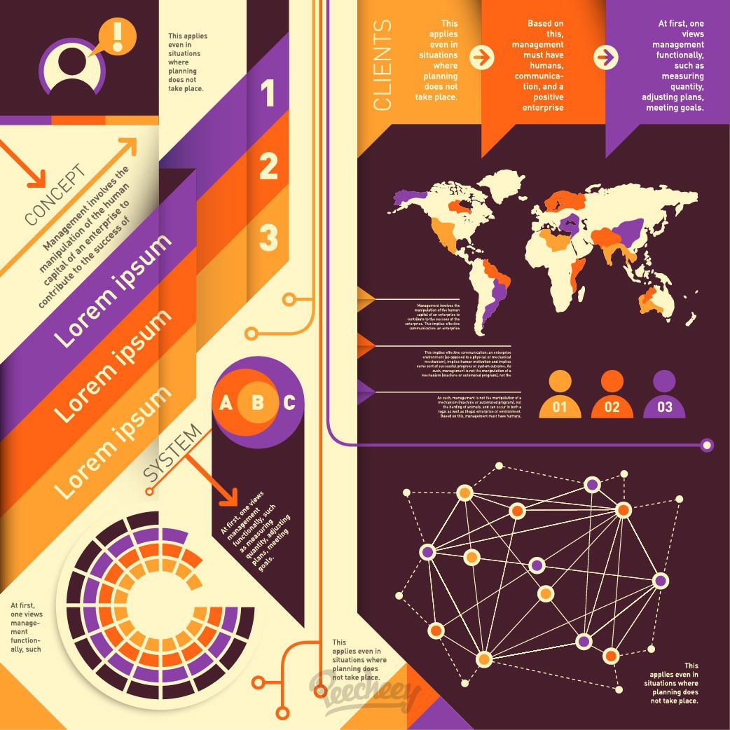 Abstract Colorful Modern Infographic Set - Vector download
